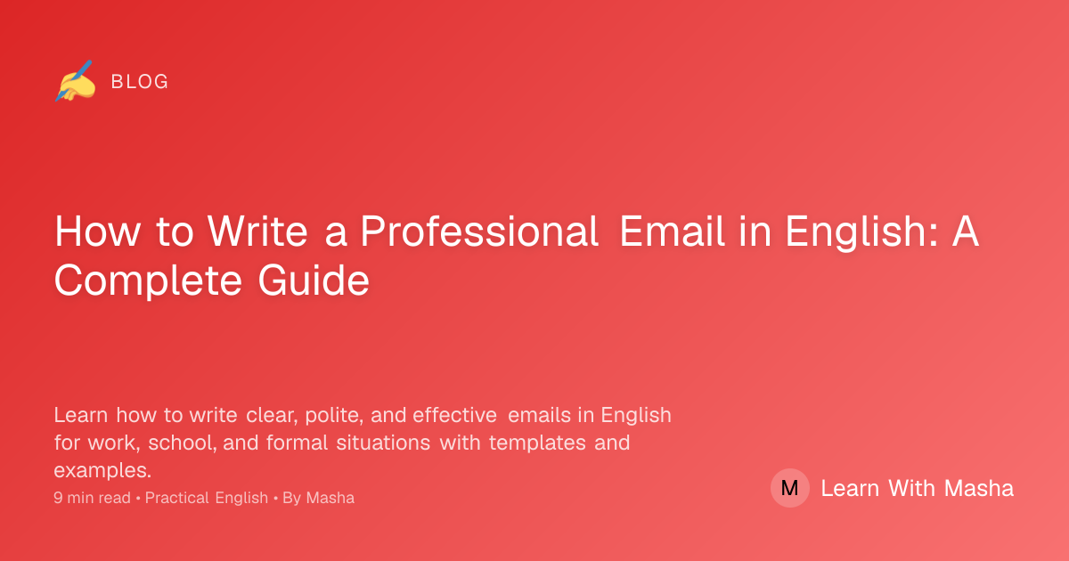 How to Write Professional English Emails - Complete Guide with ...